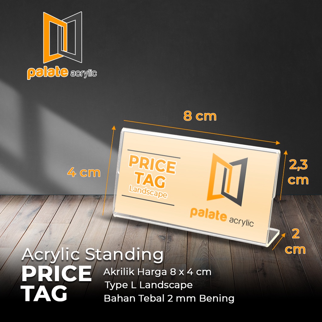 Jual Akrilik Price Tag Horizontal / Acrylic Standing Harga / Akrilik ...