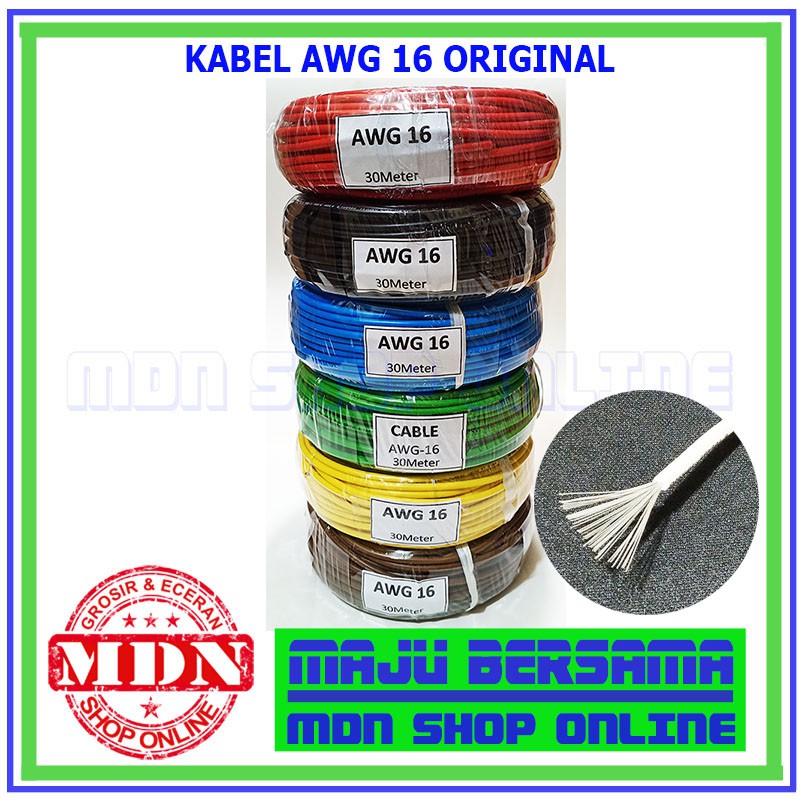 Jual Kabel Awg 16 Original per 1 Rol 30 Meter | Shopee Indonesia