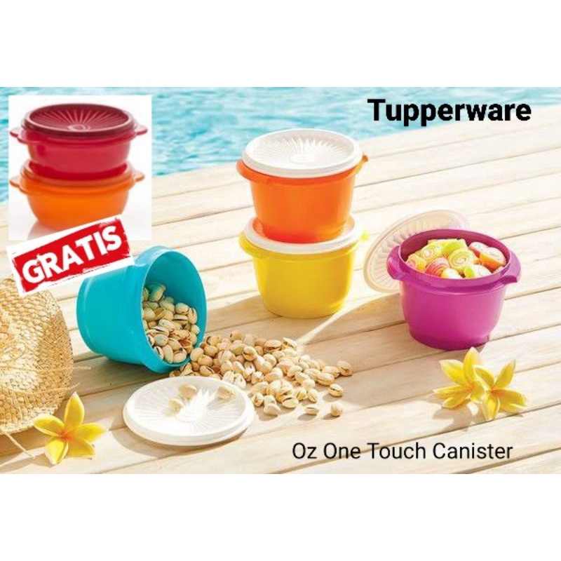 Jual Tupperware Oz One Touch Canister @700 ml (4 Pcs) GRATIS Star Bowl ...