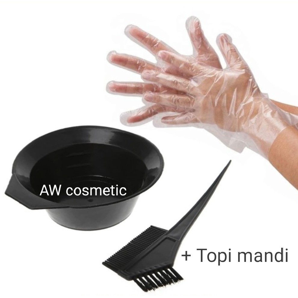 Jual Mangkok Cat Rambut Set +Sisir Semir + Sarung Tangan 3macam ...