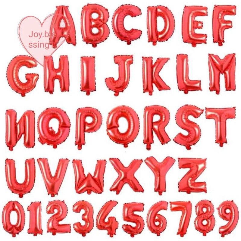 Jual BALON FOIL MERAH HURUF ANGKA 16" 40 CM | Shopee Indonesia
