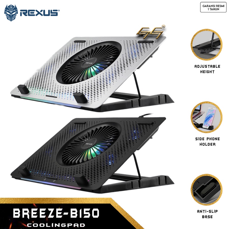 Jual Coolingpad Cooler Laptop RGB Adjustable REXUS BREEZE B150 B-150 B ...