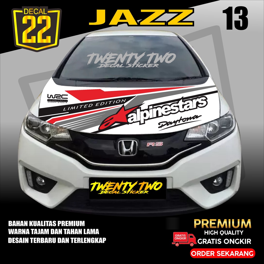 Jual STIKER DECAL KAP MESIN HONDA JAZZ SEMUA TIPE KODE 13 DUA DUA DECAL ...