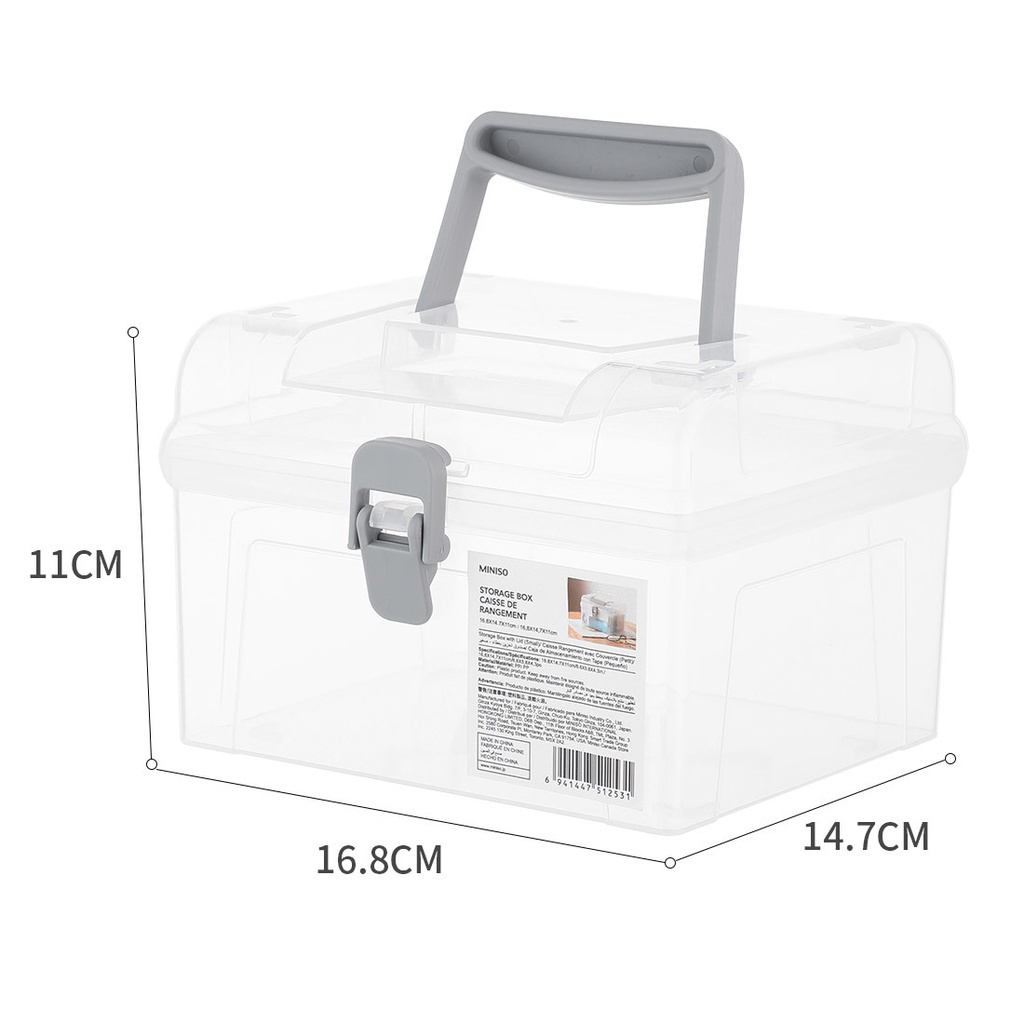Jual MINISO Kotak Penyimpanan Penutup Tangan Transparan Storage Box ...
