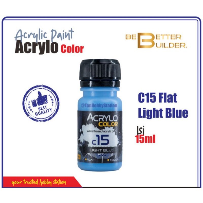 Jual Acrylo Color Flat Light Blue - Gundam Kit Repaint Cat Akrilik ...