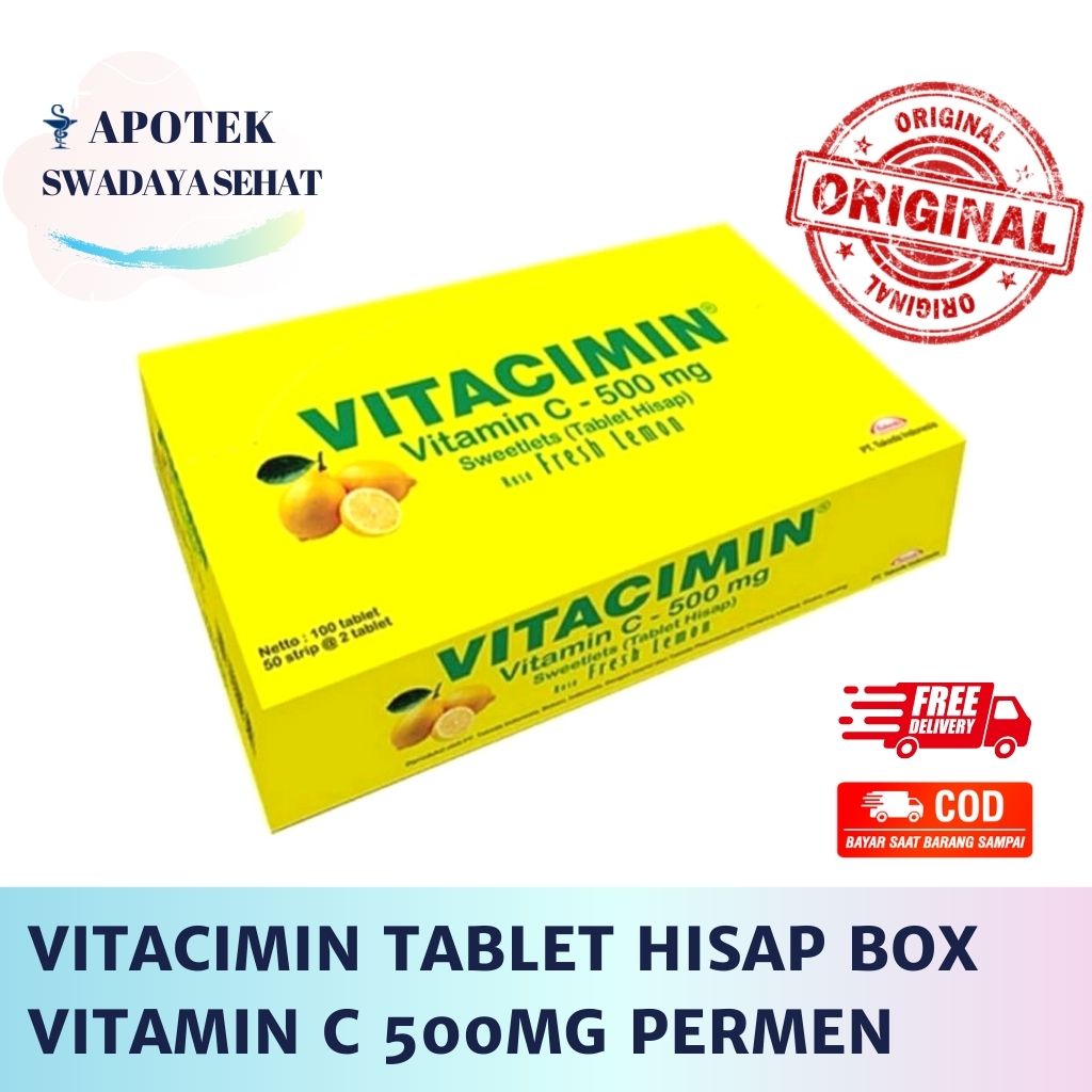Jual VITACIMIN BOX 500 MG Rasa Lemon Tablet Hisap Favorit Vitamin 50 ...