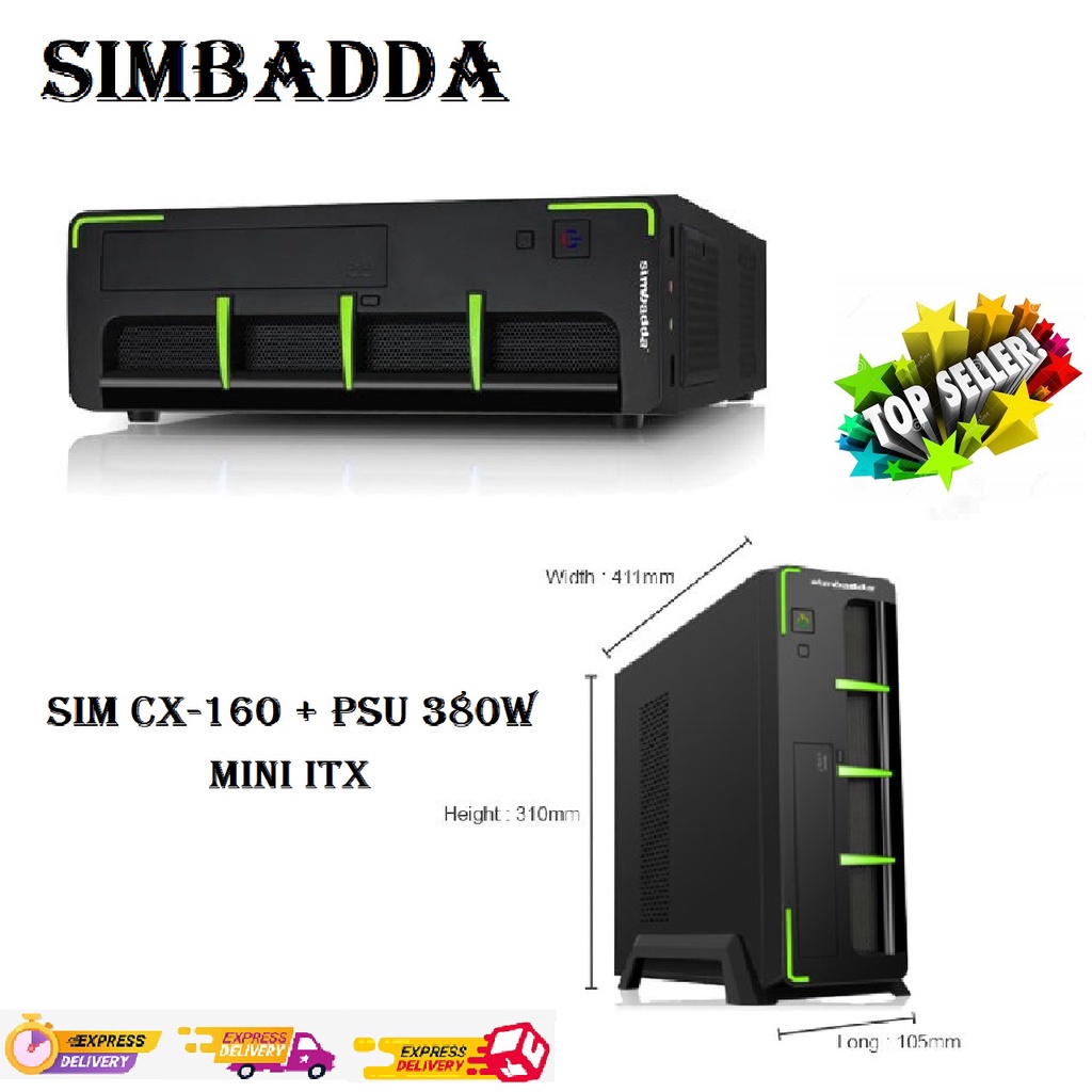 Jual Casing Simbadda SIM CX-160 OR CX-170 + PSU 380W - Mini ITX | Shopee Indonesia