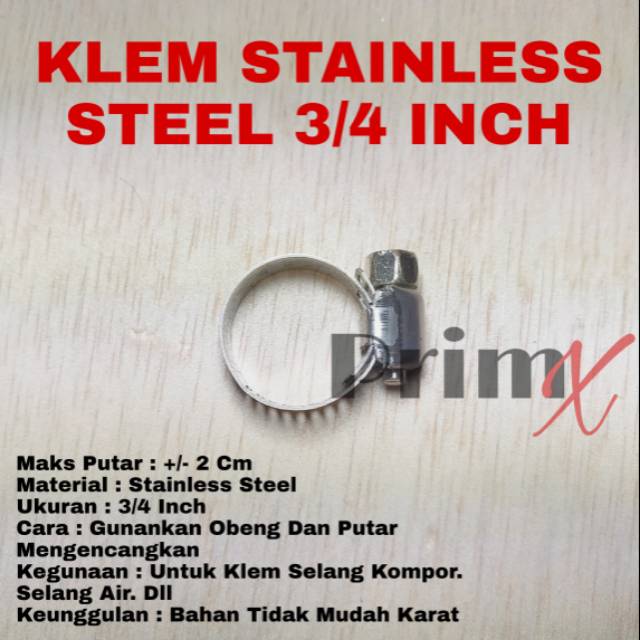 Jual Klem 3/4 Inch Stainless Steel - Klem Selang 3 per 4 Kompor - Klem ...