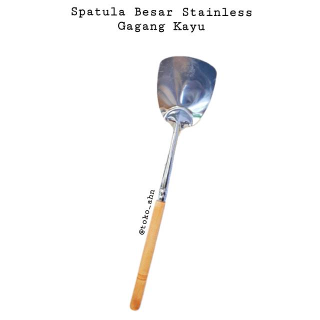 Jual Spatula Besar Stainless Gagang Kayu | Shopee Indonesia