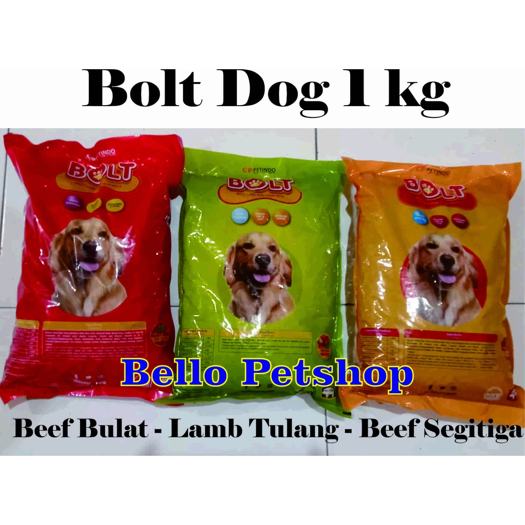 Jual Bolt Dog freshpack 1kg / makanan anjing Bolt 1 kg freshpack / bolt ...