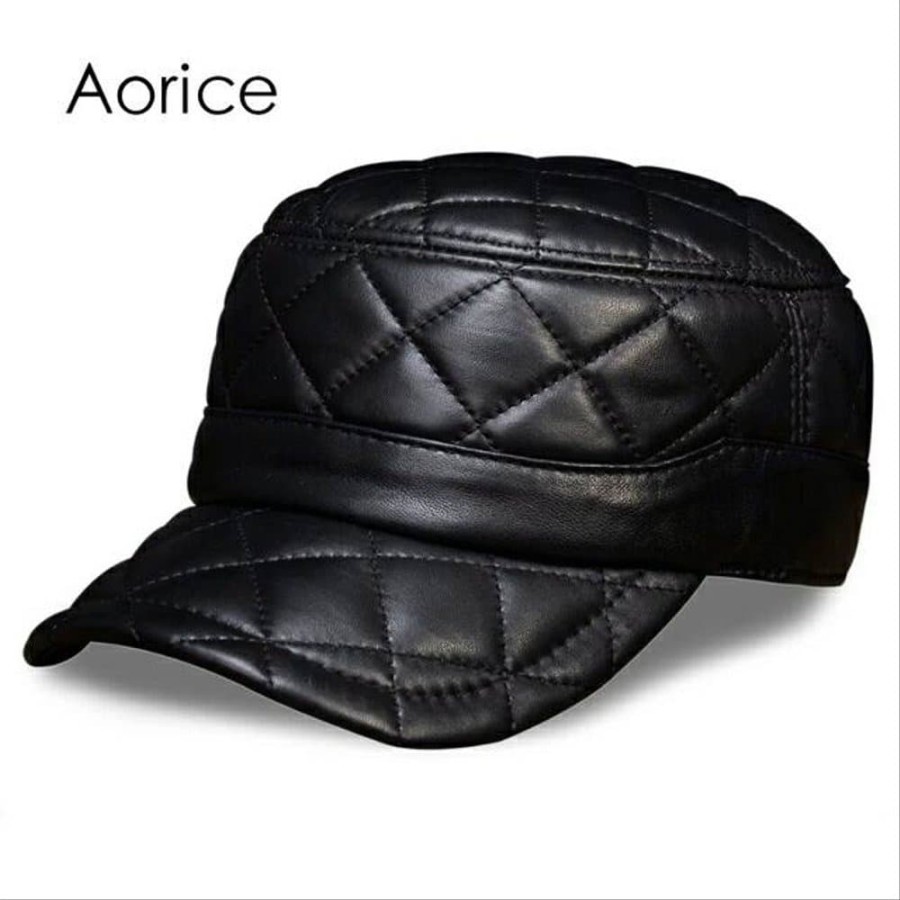 Jual Topi PRIA Kulit Domba Asli Garut Desain Jahit Kotak Original ...