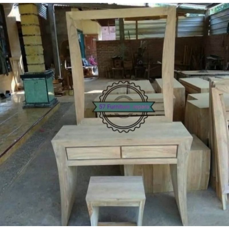 Jual Meja Rias Kayu Jati - Tolet Laci Model Simpel - Mentahan | Shopee ...