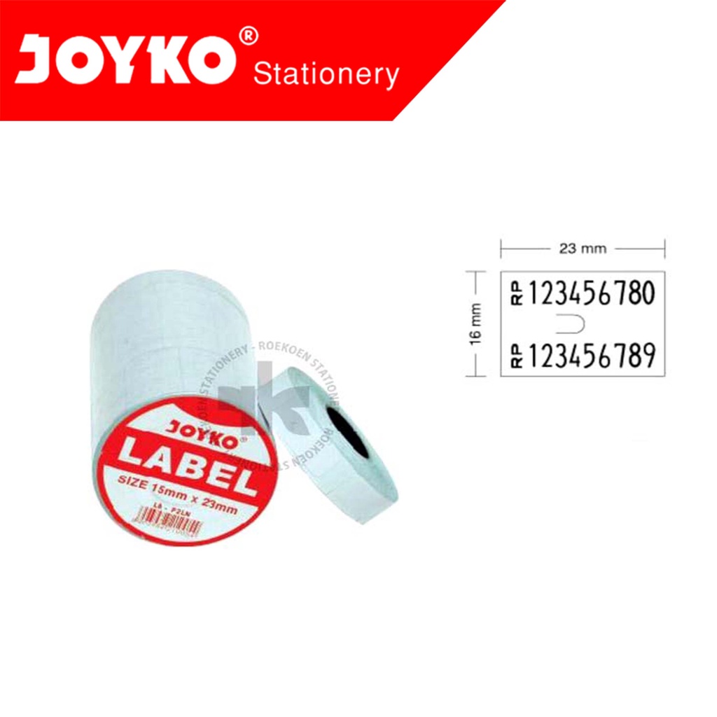 Jual Joyko Label Rol 2 Line Putih Polos LB-P2LN 15x23mm | Shopee Indonesia