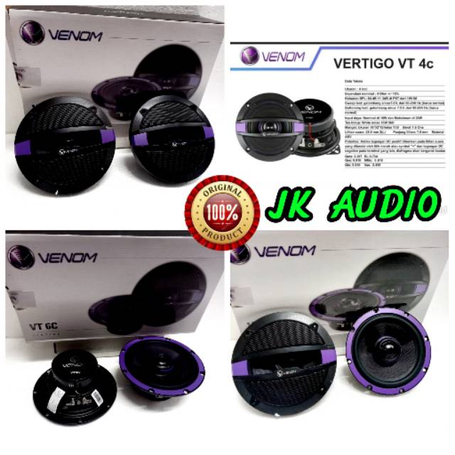 Jual Speaker Coaxial Venom Vertigo VT6C Speaker 3 wayVertigo VT 6C New ...