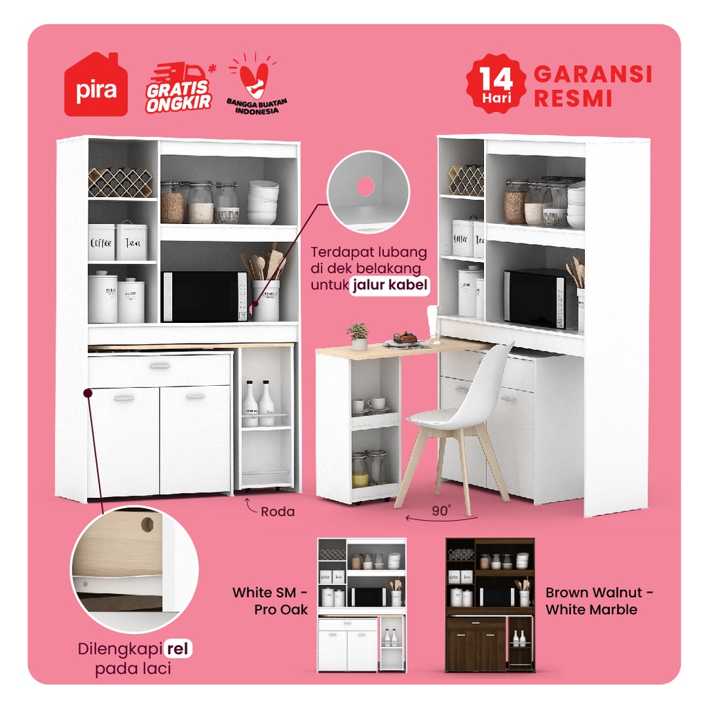 Jual Pira - Apron KC120 Rak Dapur / Lemari Dapur dengan Meja | Shopee ...
