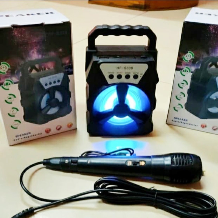 Jual COD SPEAKER BLUETOOTH 3 INCH HF-S339 PLUS MIC KARAOKE X-BASS ...