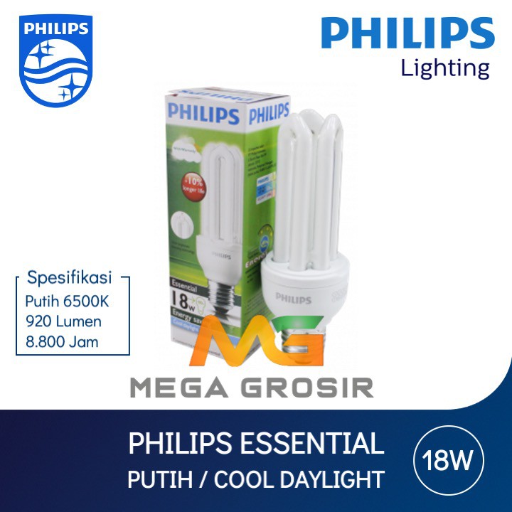 Jual Lampu Philips Essential 23W Putih Cool Daylight 6500K Jari 23 Watt ...