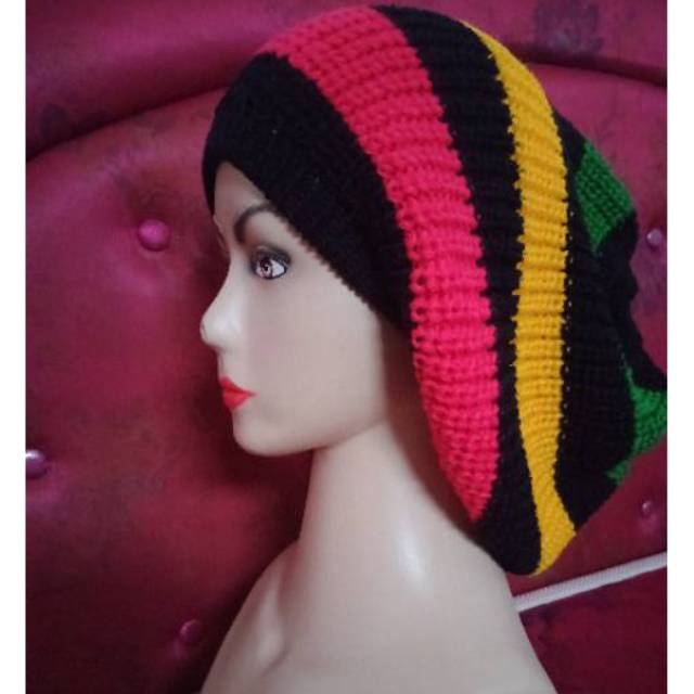 Jual Kupluk besar rasta beani hat warna warni kupluk reggae real pict ...