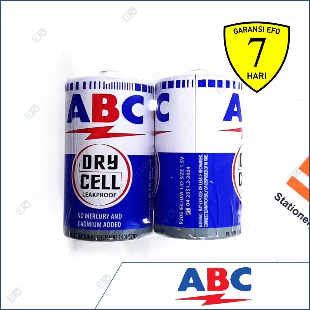 Jual Baterai ABC Besar isi 2 - D Size Dry Cell Battery | Shopee Indonesia