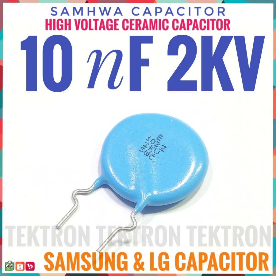Jual Samhwa 10nF 2KV Ceramic Capacitor 102 2000V Keramik High Voltage ...
