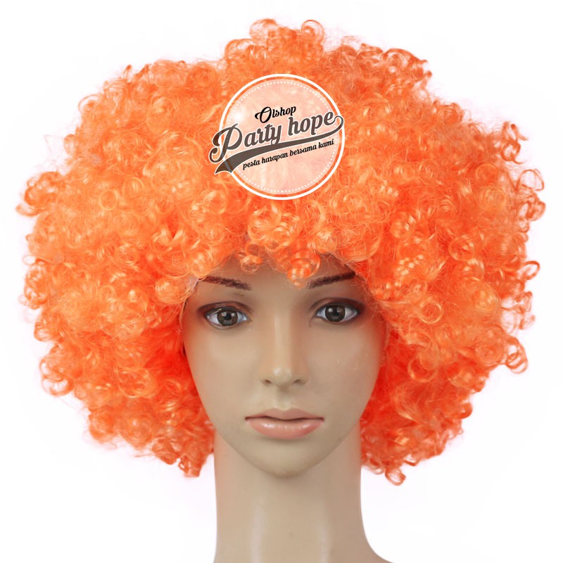 Jual Wig orange / Rambut Palsu Kribo Allsize / Wig Badut / rambut badud ...
