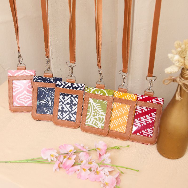 Jual Lanyard Card Batik Holder Kulit Nametag Custom Batik Souvenir ...