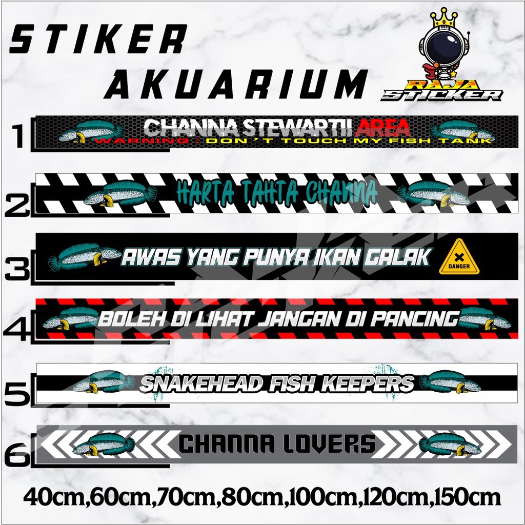 Jual Stiker Aquarium Channa STEWARTII snake head Ikan Galak STICKER ...