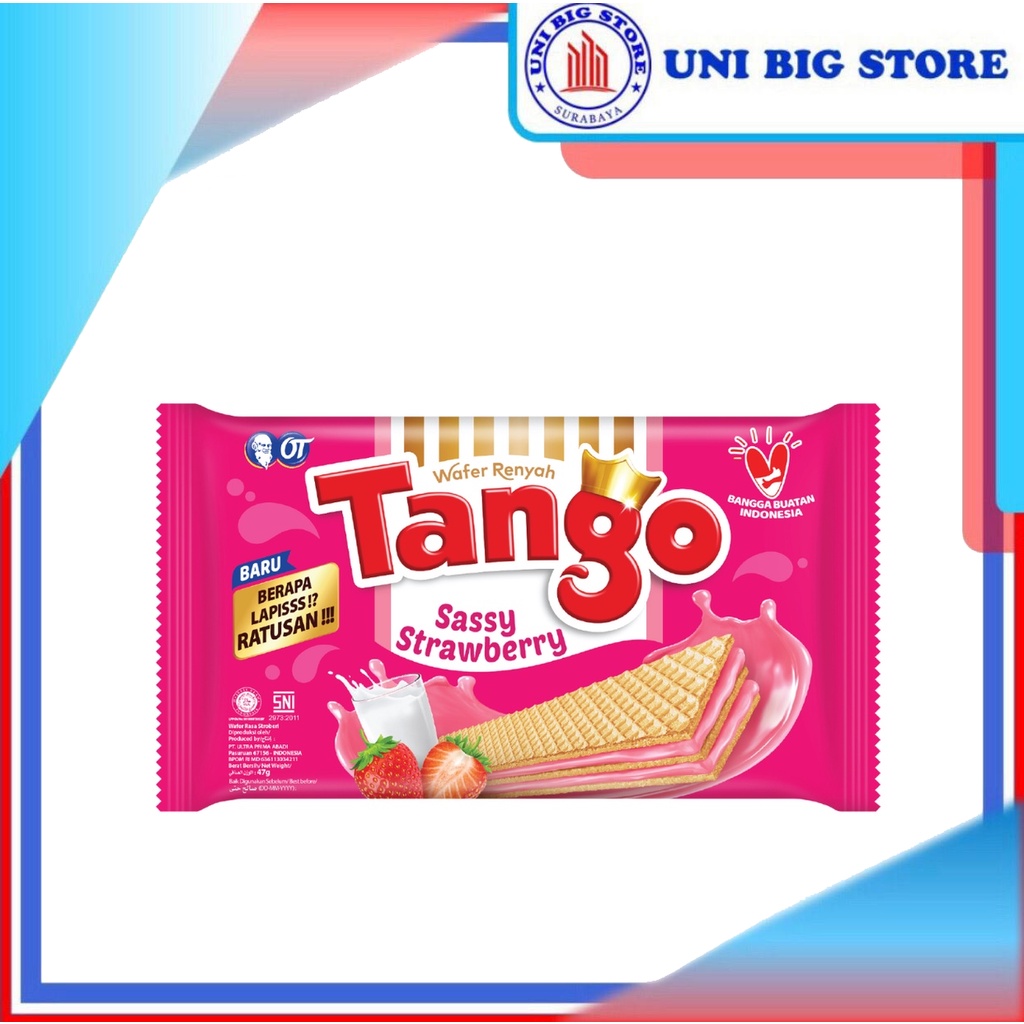 Jual Tango Wafer Sassy Strawberry 39 gr Wafer Stroberi | Shopee Indonesia
