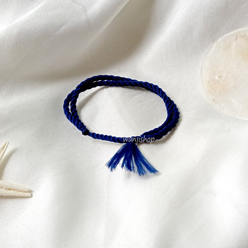 Jual GELANG BENANG PELINTIR RUMBAI Polos Simple Knot Rumbai Tridatu ...