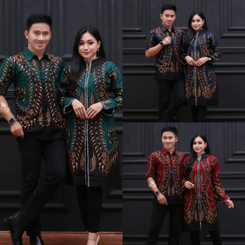 Jual Batik couple Batik couple modern Baju batik couple Batik tunik ...