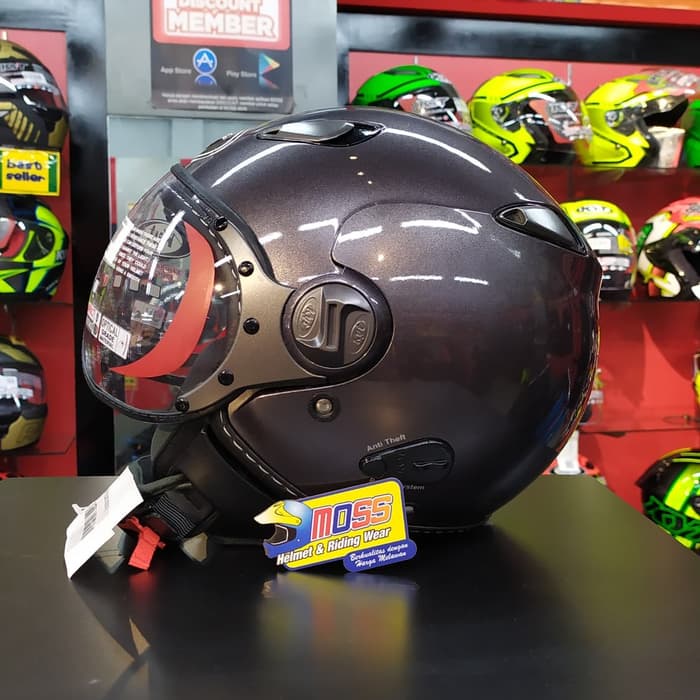 Jual Helm KYT Elsico Polos Solid Gun Metal Abu Abu tua| Halfface ...