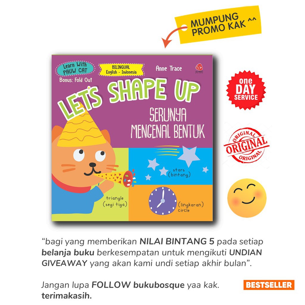 Jual BUKU ANAK !!! LETS SHAPE UP: LEARN WITH PAUW CAT | Shopee Indonesia