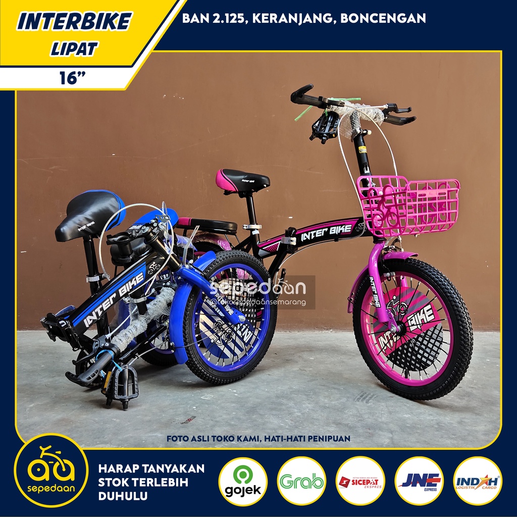 Jual Sepeda Lipat/Folding 16" Interbike (PULAU JAWA) | Shopee Indonesia