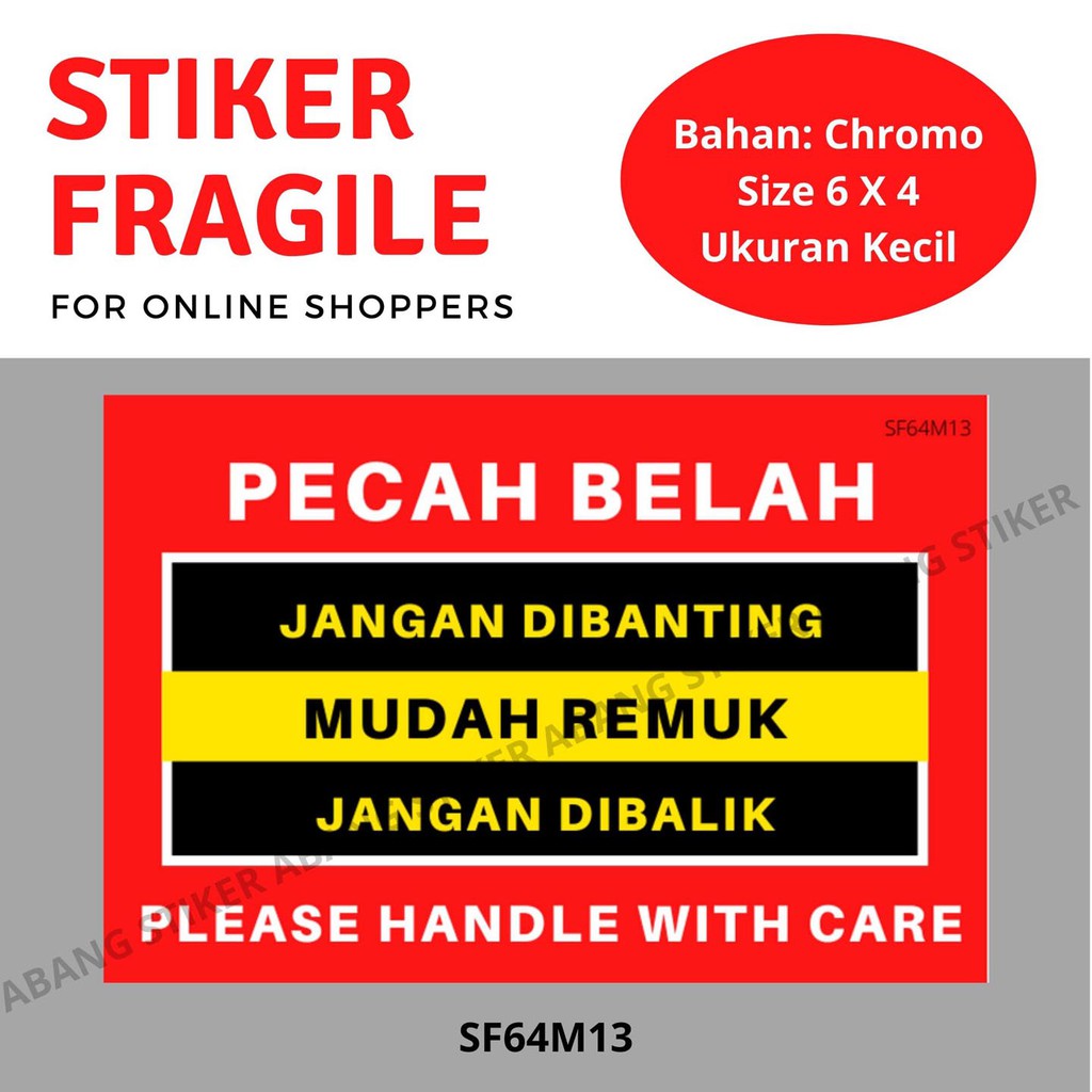Jual Stiker Fragile Warning 6 x 4 cm | Shopee Indonesia