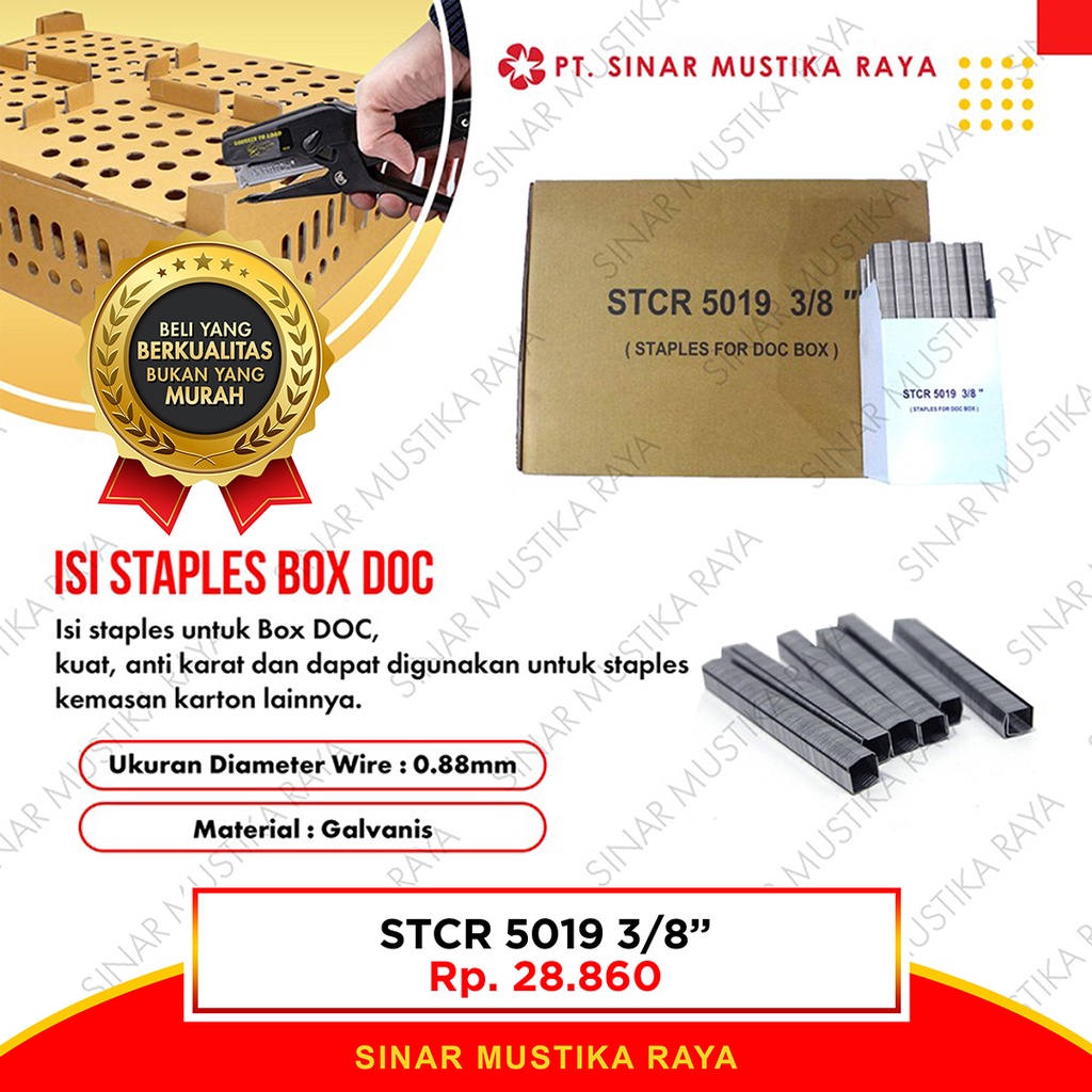 Jual STCR 5019 3/8" Staples Box DOC Packingan Kardus Plastik | Shopee ...