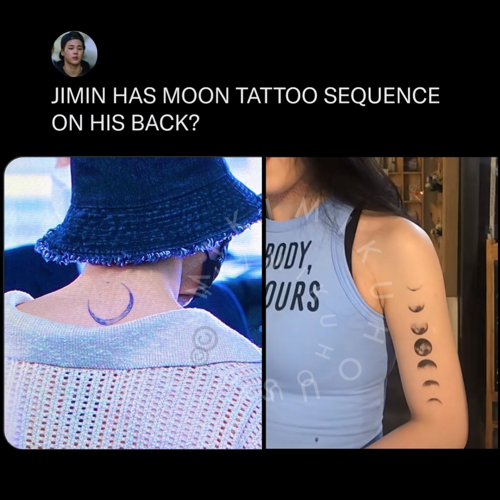 Jual BTS JIMIN MOON PHASE TATTOO STICKER DIY KPOP TATO ASTROLOGY SEQUENCE TATTO ECLIPSE LUNAR ...