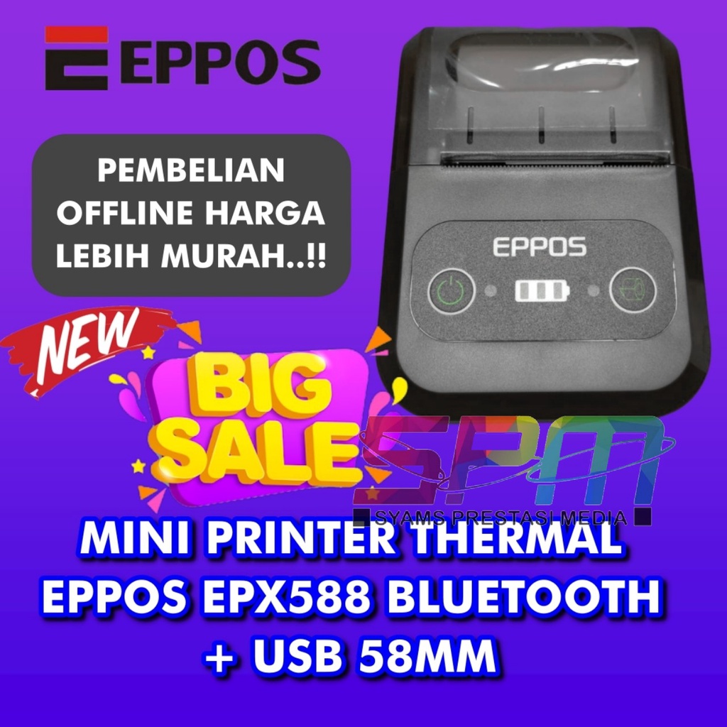 Jual EPPOS EPX588 PRINTER THERMAL BLUETOOTH + USB 58mm printer kasir Terbaik | Shopee Indonesia