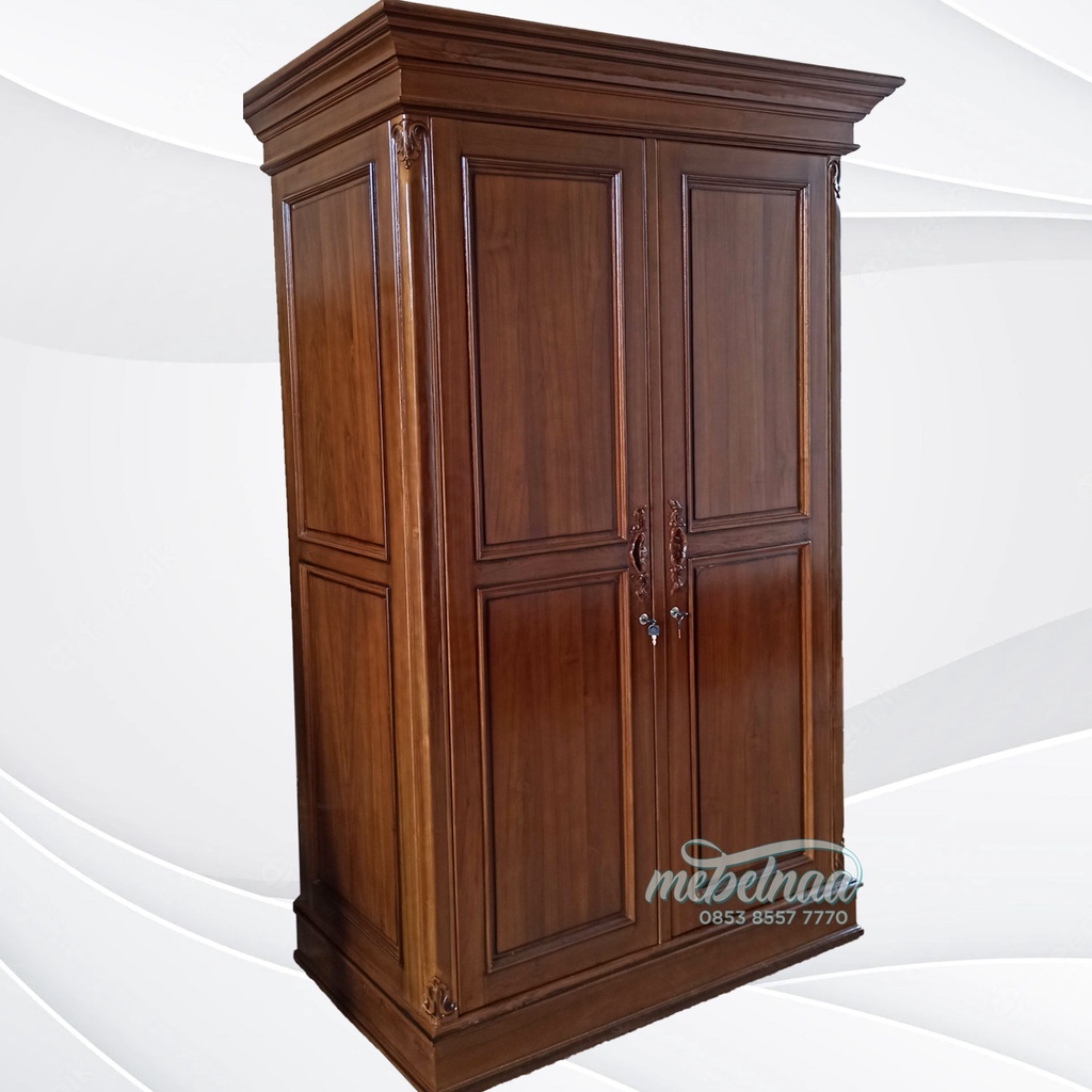 Jual Almari Pakaian 2 Pintu Lemari Minimalis Kayu Jati | Shopee Indonesia