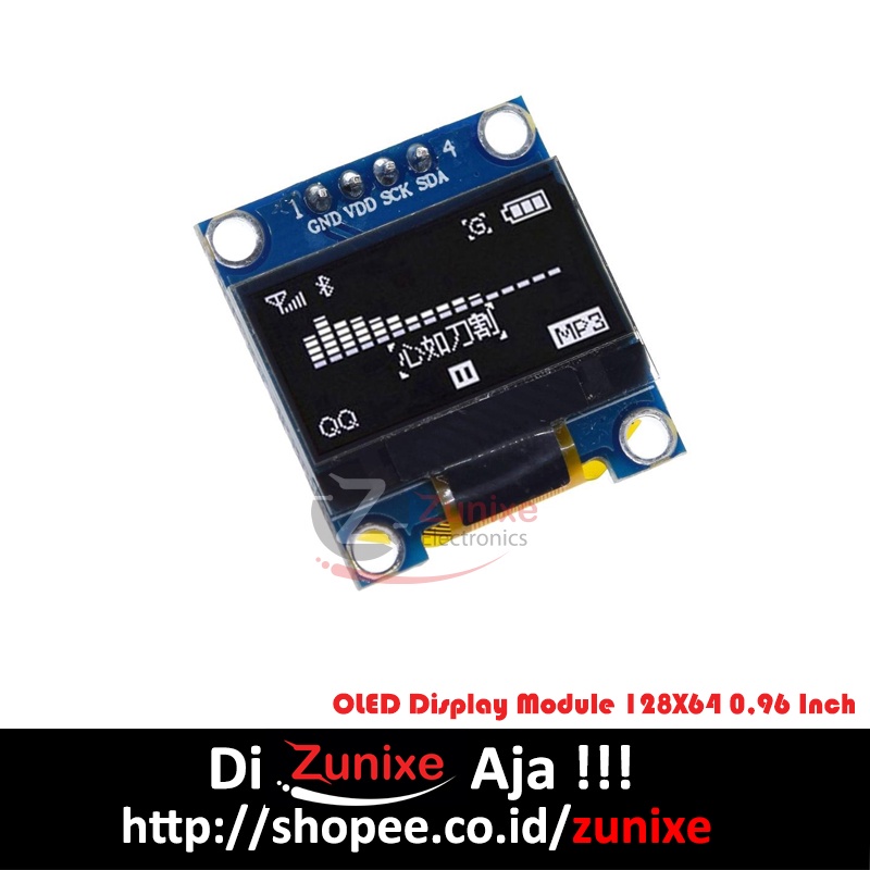 Jual OLED 0.96 INCH I2C ARDUINO 0.96" 128X64 DISPLAY WHITE PUTIH | Shopee Indonesia