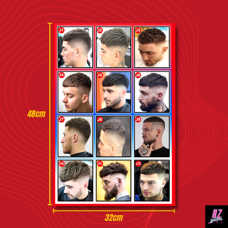 Jual Poster Pangkas Rambut Poster Pangkas Rambut Pria Poster Barbershop ...