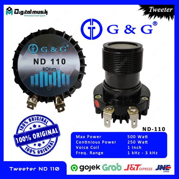 Jual Tweeter G&G ND 110 Original Premium - Driver Tweeter - Tweeter Horn - Tweeter Titanium ...