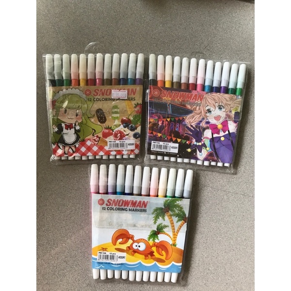 Jual Spidol SNOWMAN Kecil set isi 12 warna | Shopee Indonesia