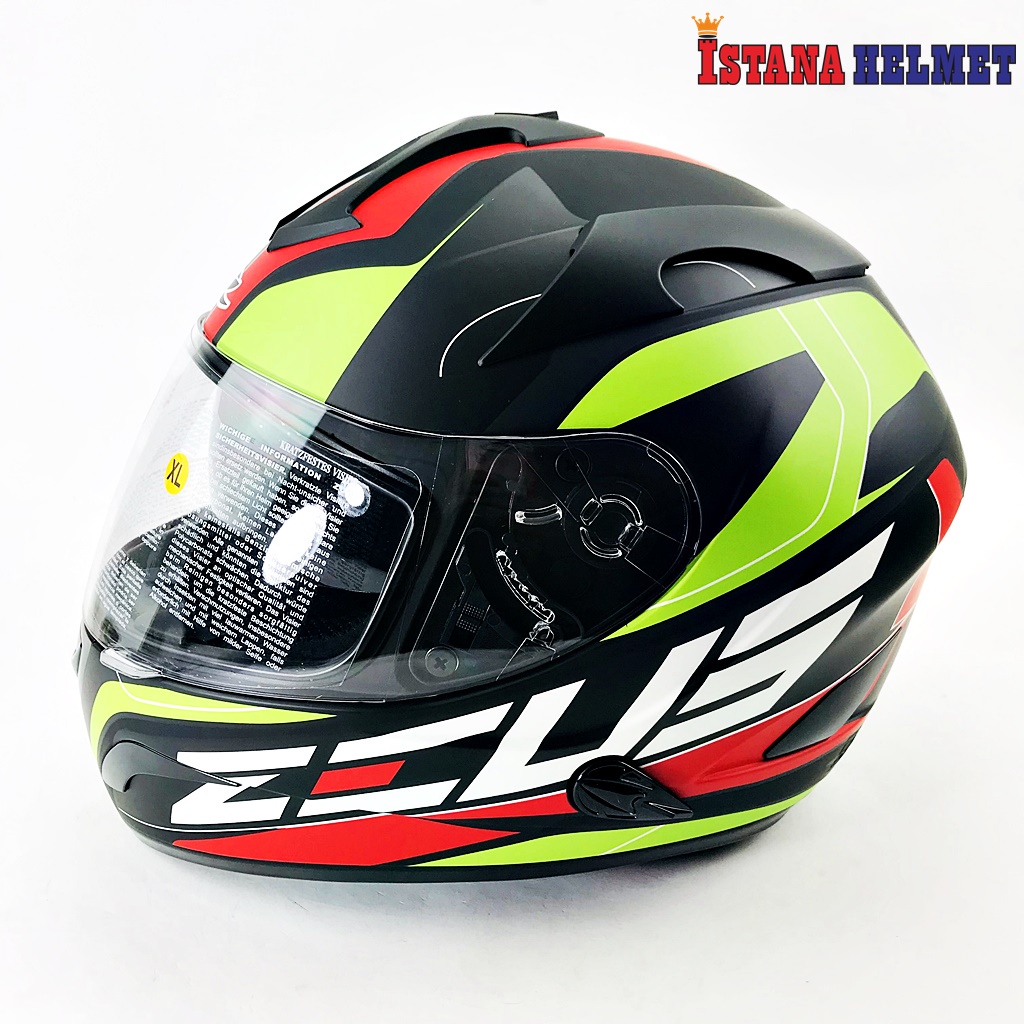 Jual HELM ZEUS 806A BLACK MATT/II31 GREEN DOUBLE VISOR | Shopee Indonesia