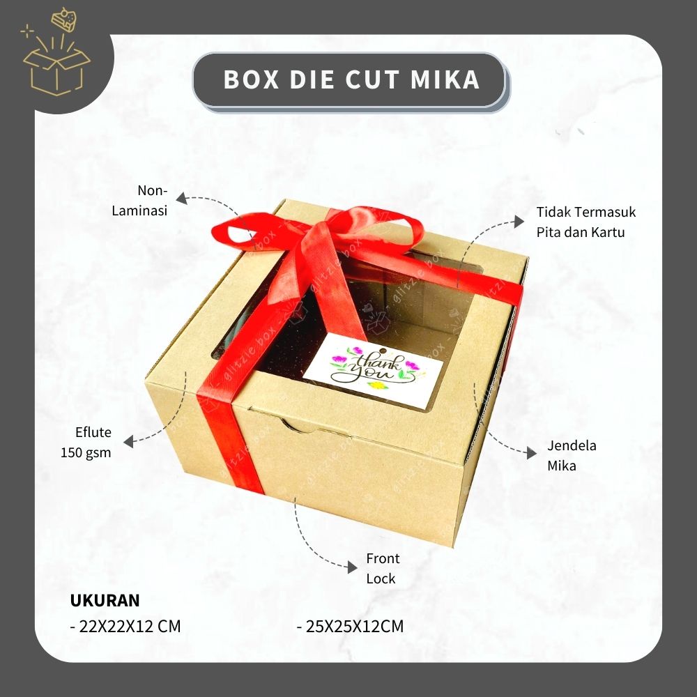 Jual (10 pcs) BOX DIE CUT MIKA EFLUTE | Box Kue Ulang Tahun - Dus Kue ...
