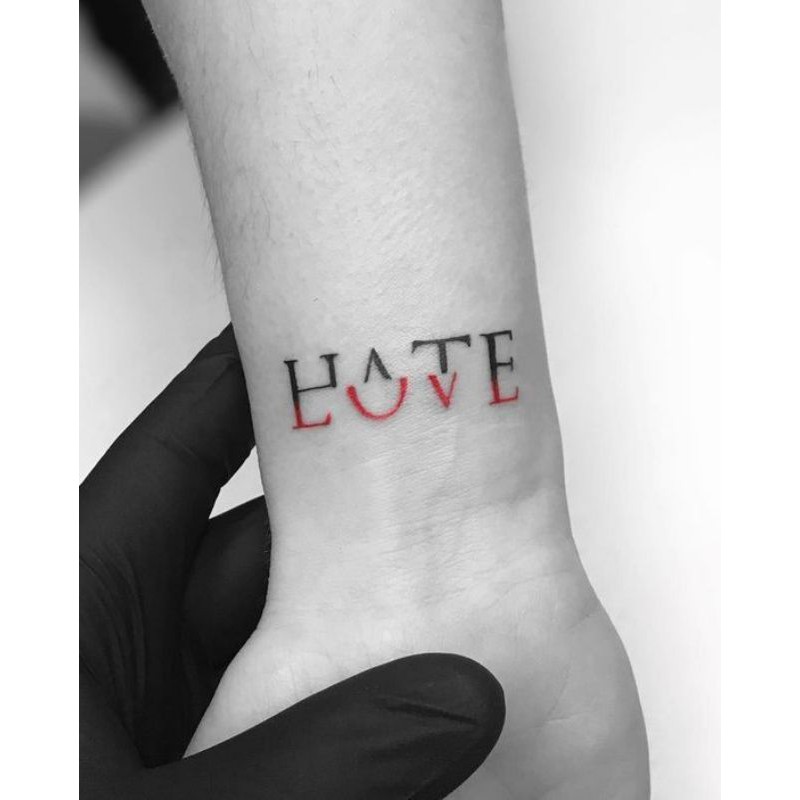 Jual Tato Basic Tahan 5-7 Hari Tato Temporer Tulisan Hate love Stiker ...