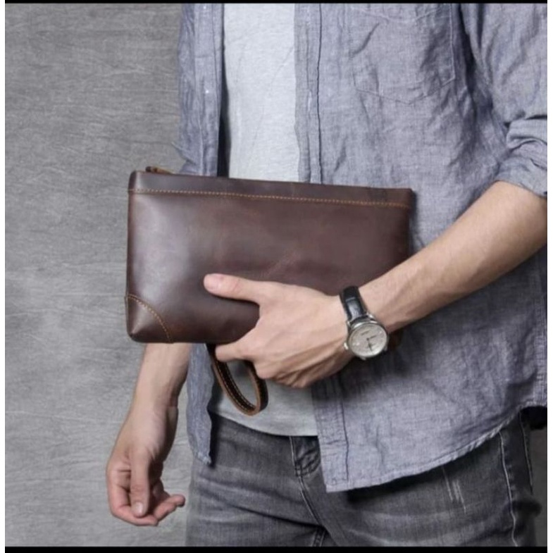 Jual Tas tangan Kulit handbag kulit asli pouch asli kulit ch tas hand ...