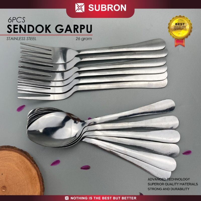 Jual Sendok Garpu Makan Stainless SUBRON SK 189 26gram 1pak isi 6pcs ...