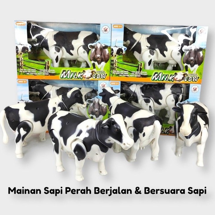 Jual Mainan Anak Sapi Perah Berjalan Bersuara Sapi (Mata LED) | Shopee ...