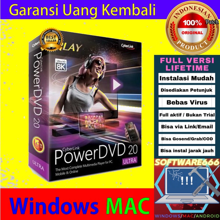 Jual Software Pemutar DVD: CyberLink PowerDVD Ultra 20 [WIN] | Shopee Indonesia