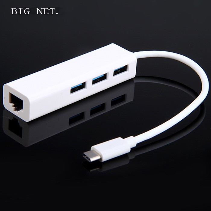 Jual TYPE-C TO LAN RJ45+USB HUB 3PORT ADAPTER# TYPE-C ETHERNET+3USB HUB ...